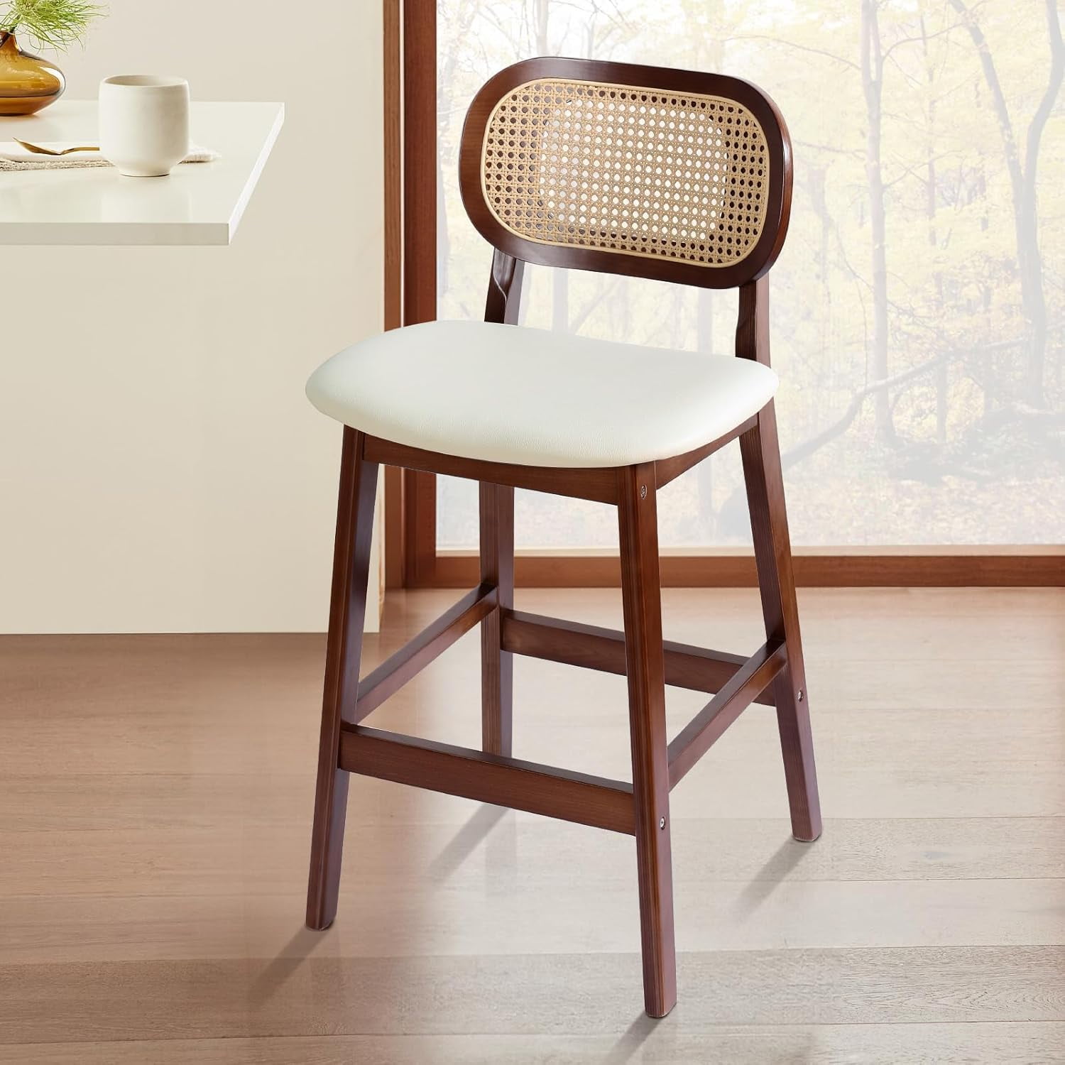 Bar Stools Counter Height Bar Stools Faux Leather Upholstered Barstools ...