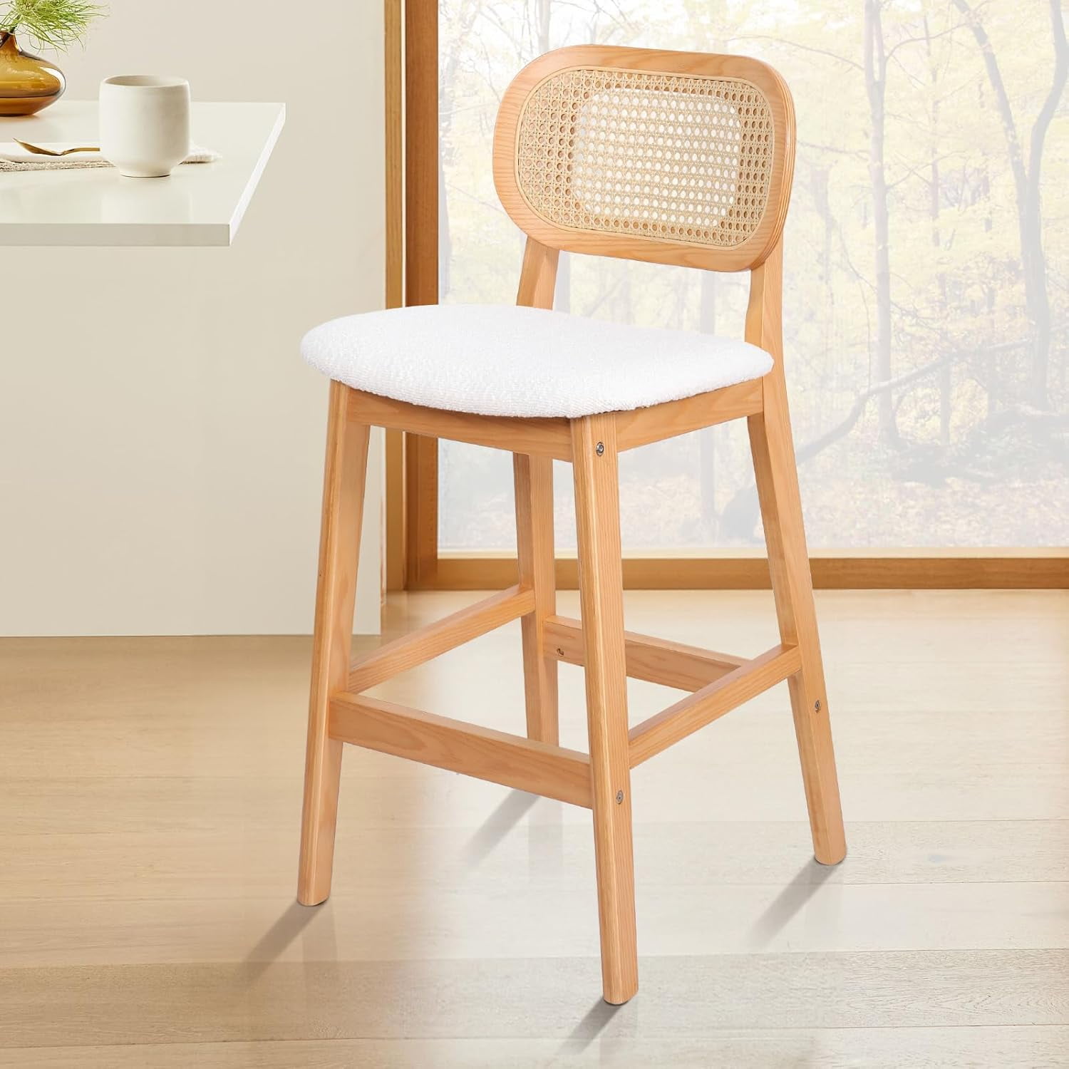 Bar Stools Counter Height Bar Stools Faux Leather Upholstered Barstools ...