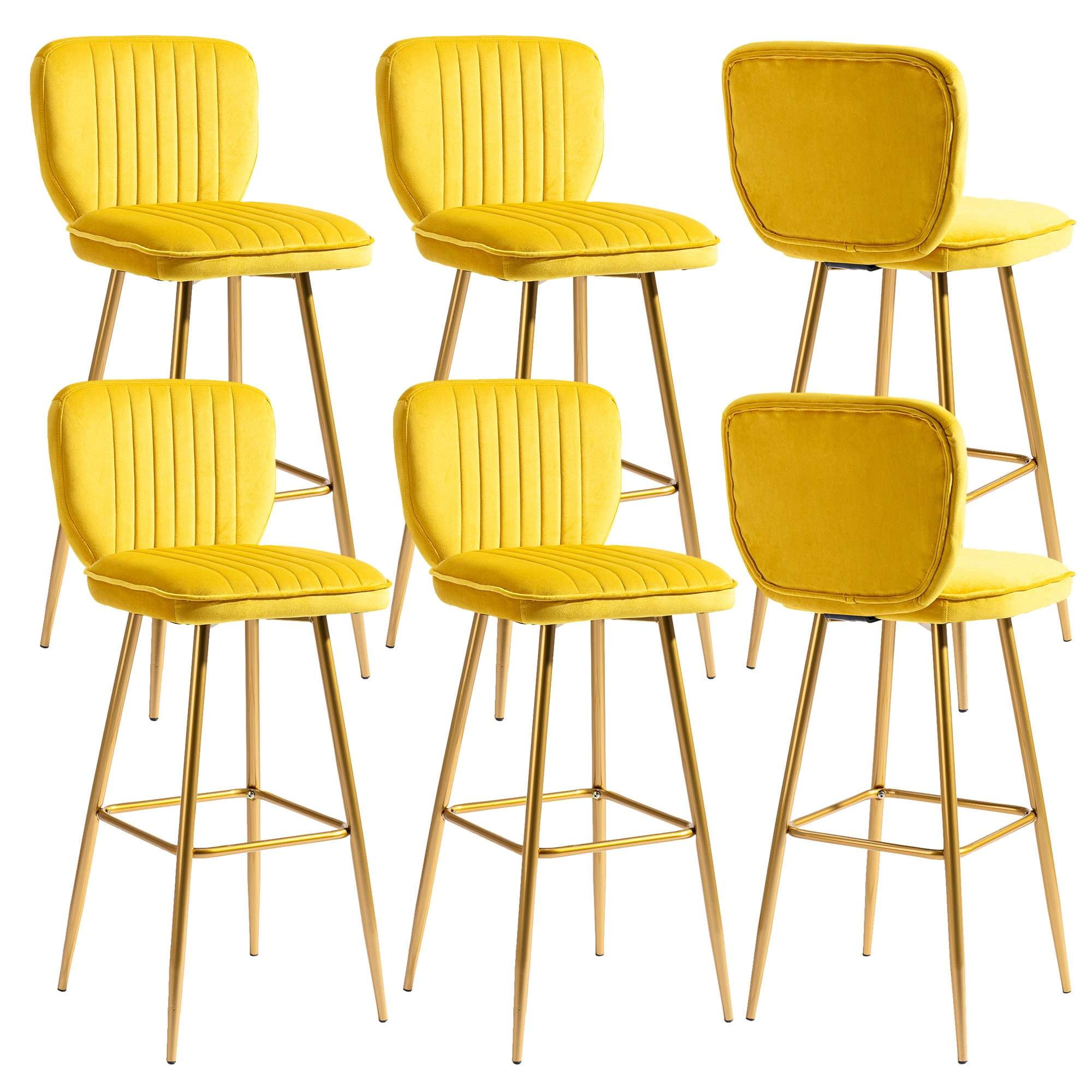 Bar Stools, Counter Height Barstools, Modern Velvet Upholstered Bar ...