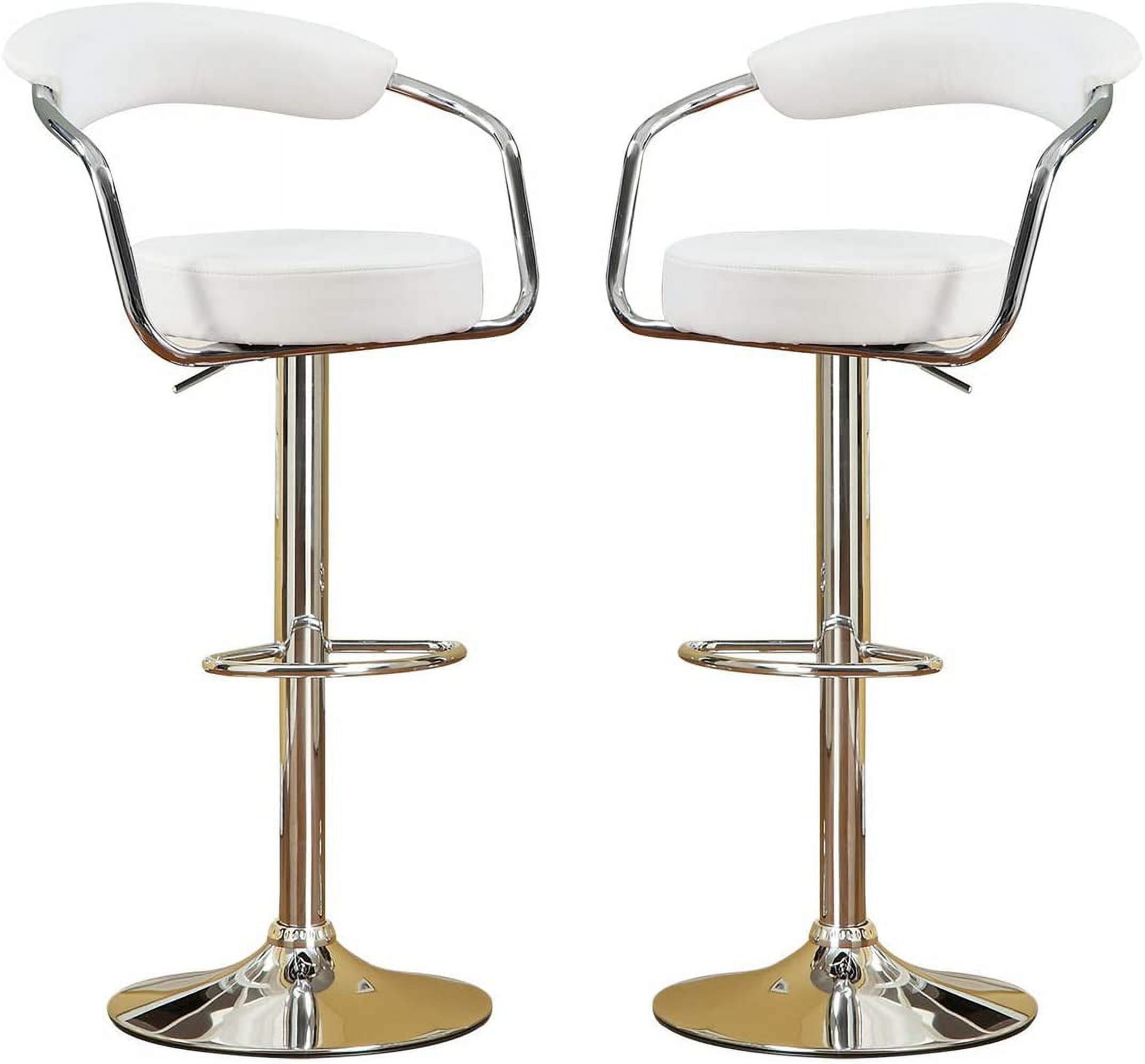 Bar Stools Counter Height Chairs Set of 2, Swivel Adjustable Faux ...