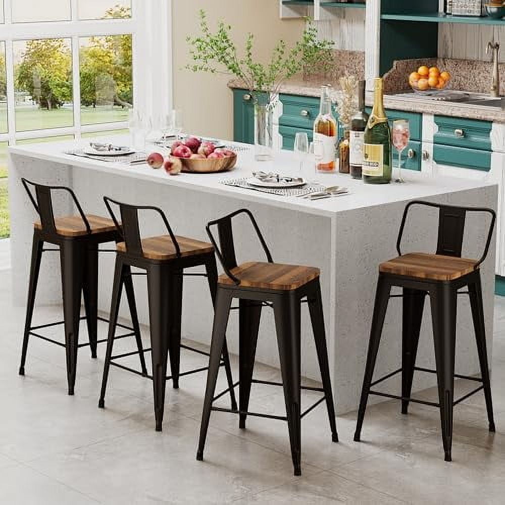 Bar Stools Counter Height Stools Industrial Style Metal Barstools with ...