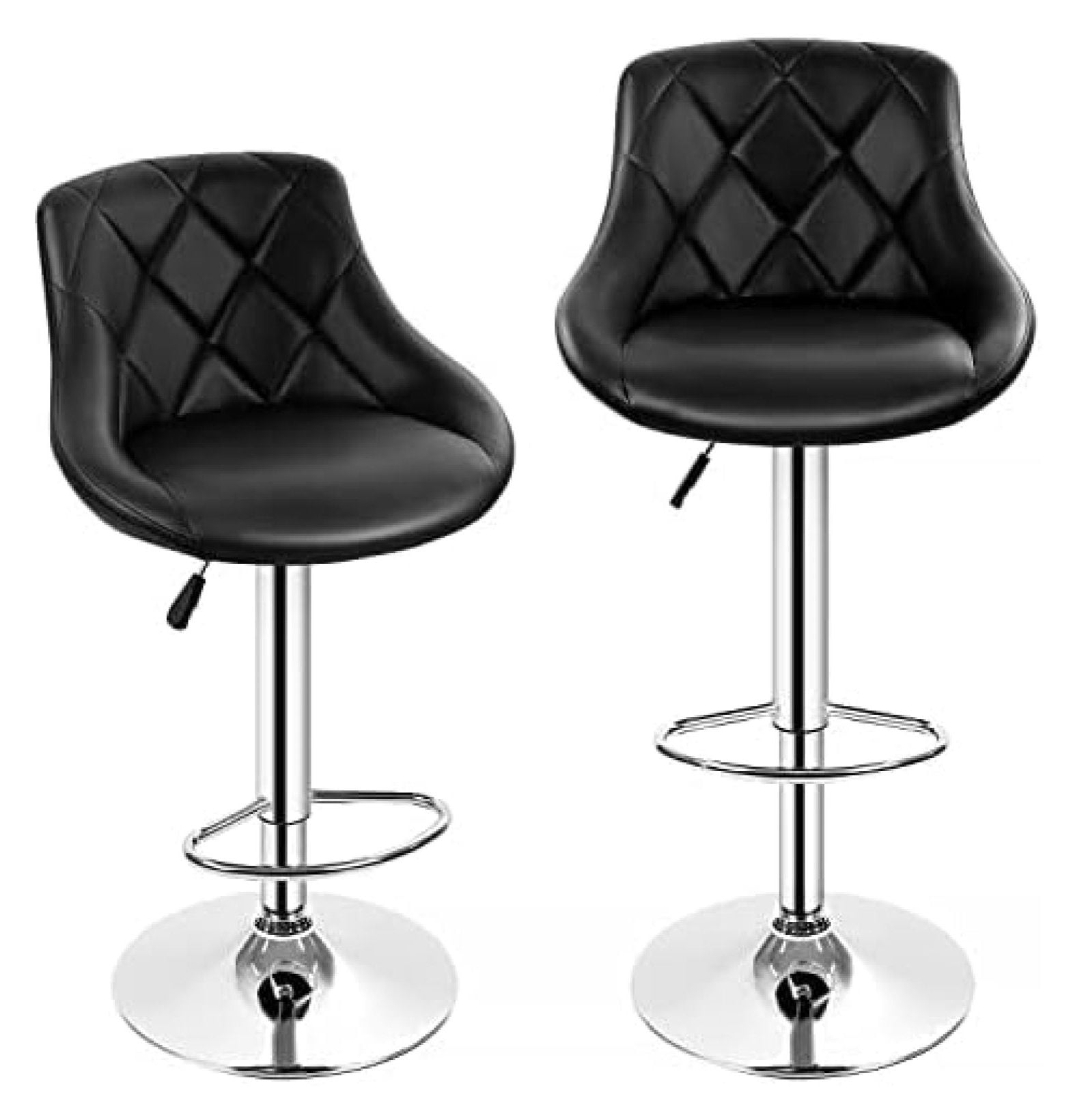 Bar Stools High Back Bar Stools Set of 2, Swivel Barstools 40" Counter ...