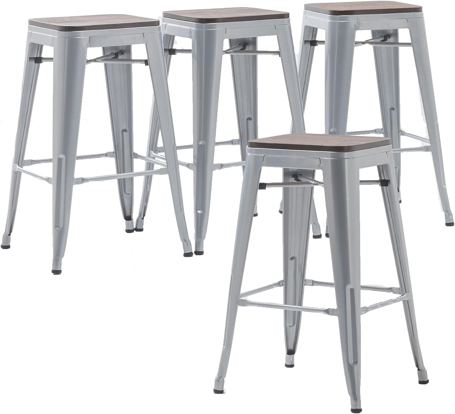 Bar Stools Industrial Counter Height Bar Stools Stackable Backless ...