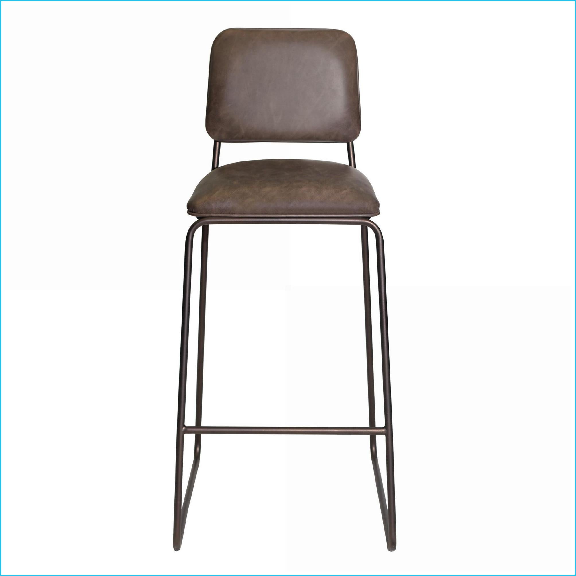 Bar Stools | Industrial Walnut Brown Metal Frame | 30-Inch for 42-Inch ...