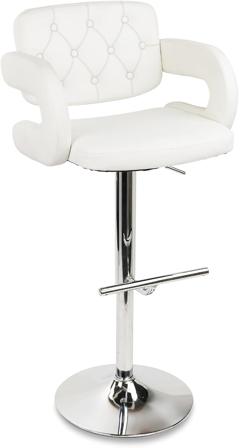 Bar Stools Leather Swivel Barstools Diamond Tufted Counter Chair with ...