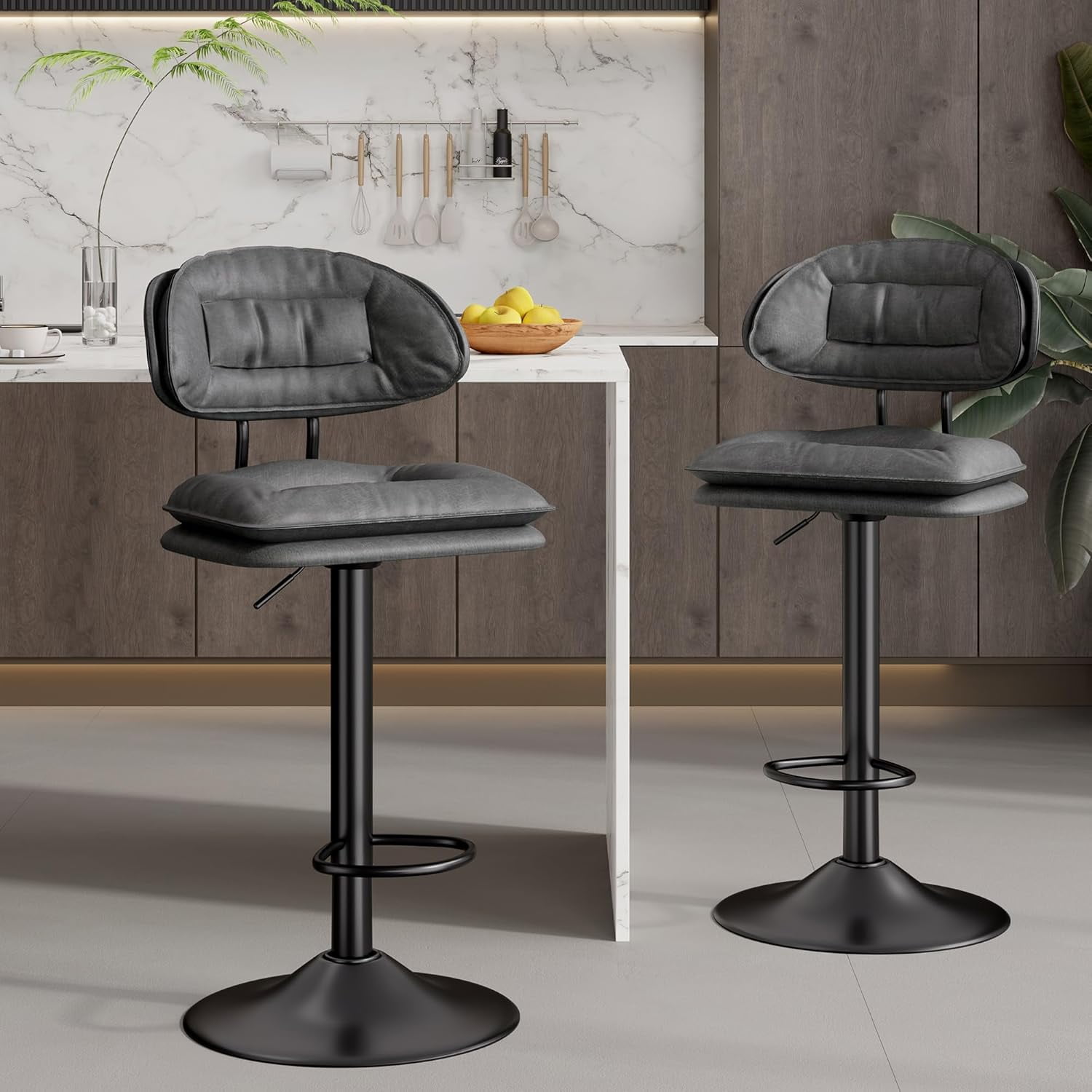 Bar Stools Modern Adjustable Swivel Counter Height Barstools for ...