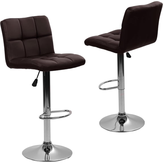 Bar Stools Modern PU Leather Hydraulic, Adjustable Bar Stools with Back ...