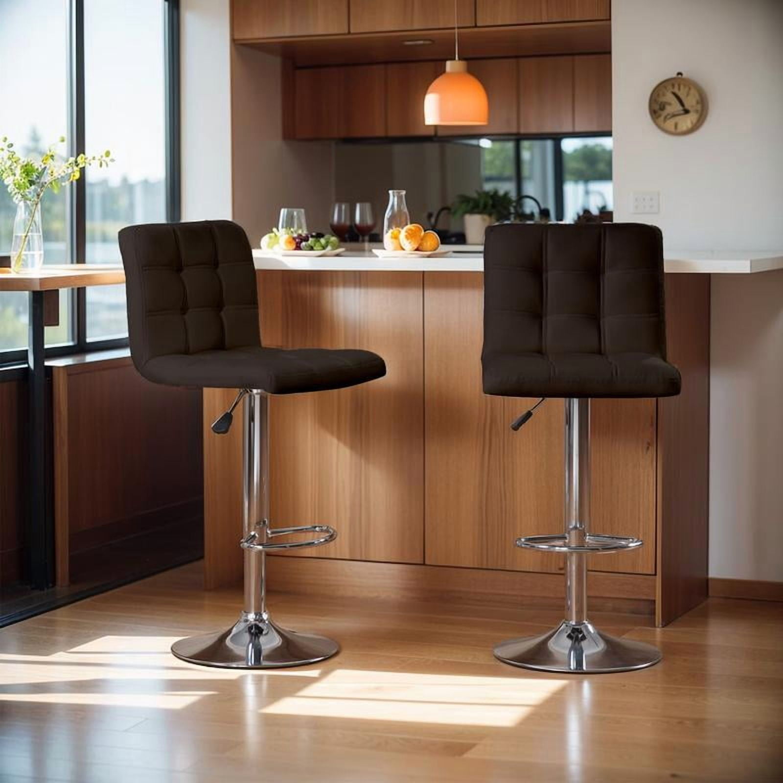 Bar Stools, Modern PU Leather Swivel, Adjustable Hydraulic Bar Stool ...