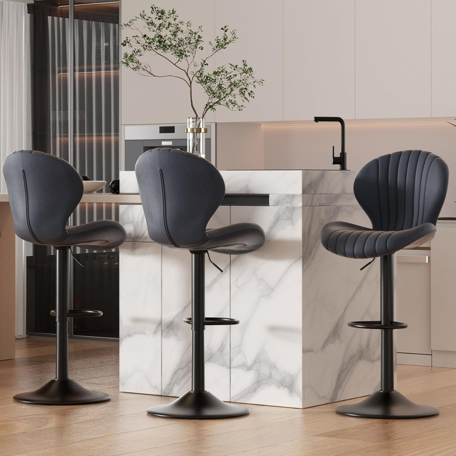 Bar Stools Modern Swivel Bar Chairs Barstools Counter Height with High ...