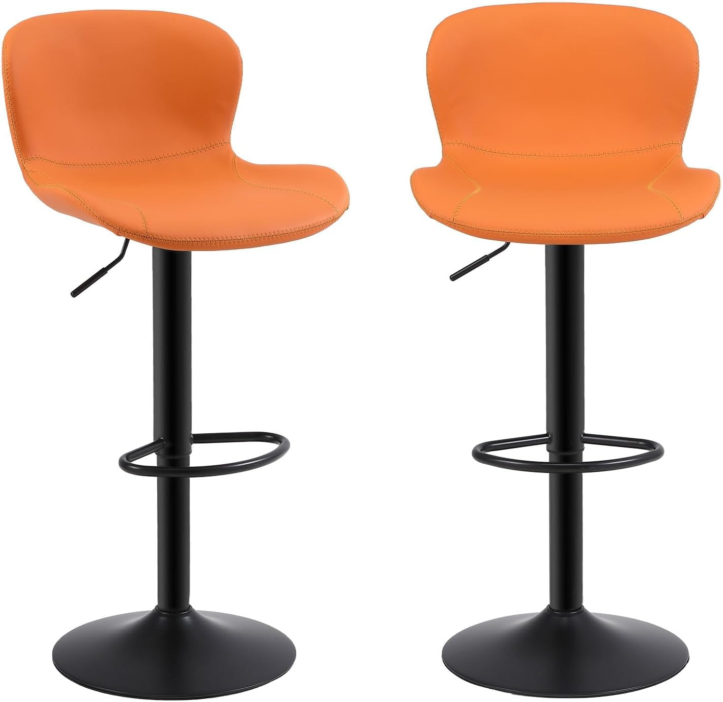 Bar Stools PU Leather Counter Height Barstools with Back Height ...