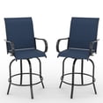 Bar Stools, Patio Bar Stools Set of 2 All-Weather 360° Swivel - High ...