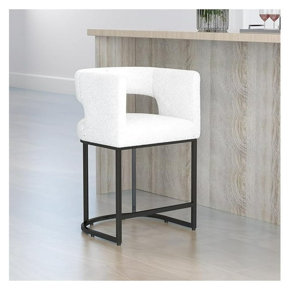 Bar Stools Set of 1, 26” Seat Height Counter Height Stools with Curved ...