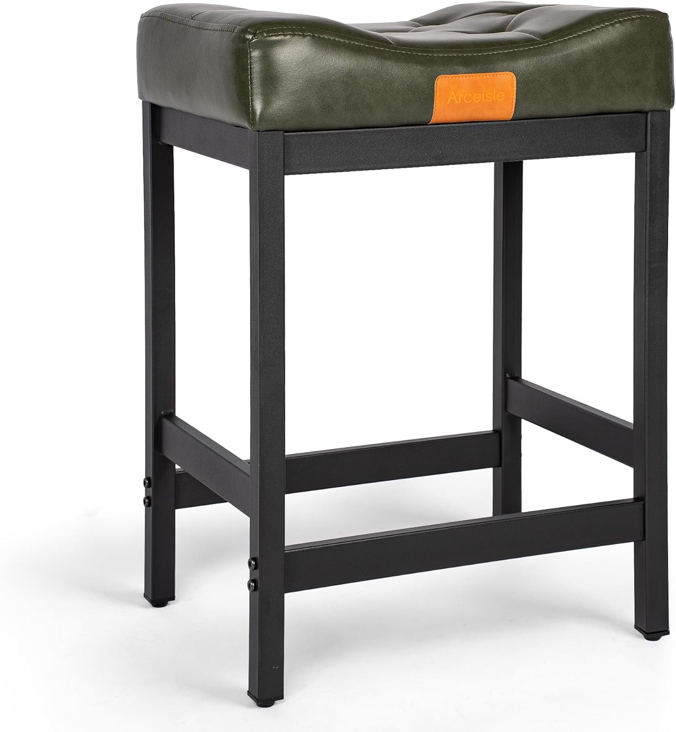 Bar Stools Set of 1 Sleek Saddle Stools 24\u201D Upholstered Counter ...