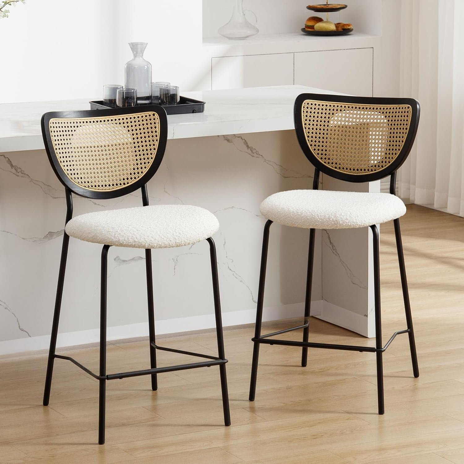 Bar Stools Set of 2, 26" Counter Height Bar Stools for Kitchen Island ...