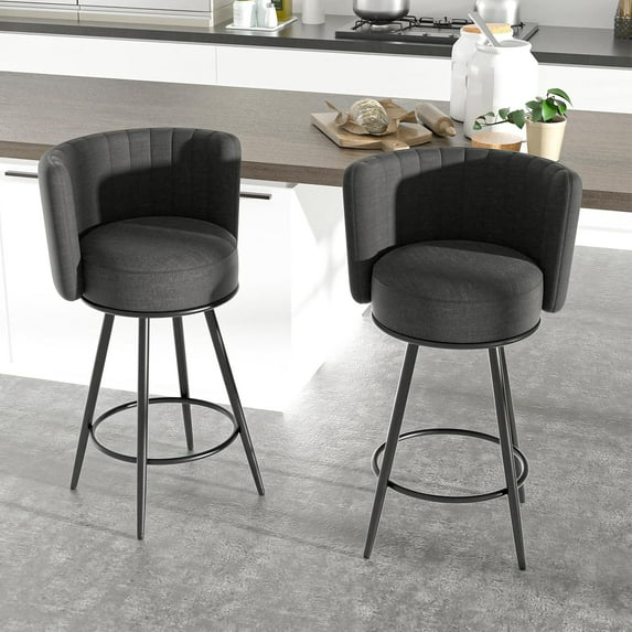Bar Stools Set of 2, 27" Tufted Modern Counter Height Bar stools ...