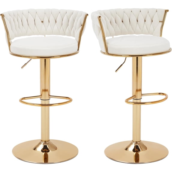 Bar Stools Set of 2, Adjustable Barstools Counter Height with Back and ...