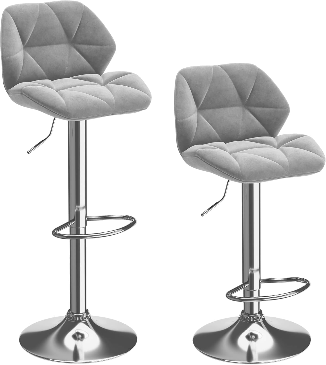 Bar Stools Set of 2, Adjustable Swivel Barstools, Modern Counter Stools ...