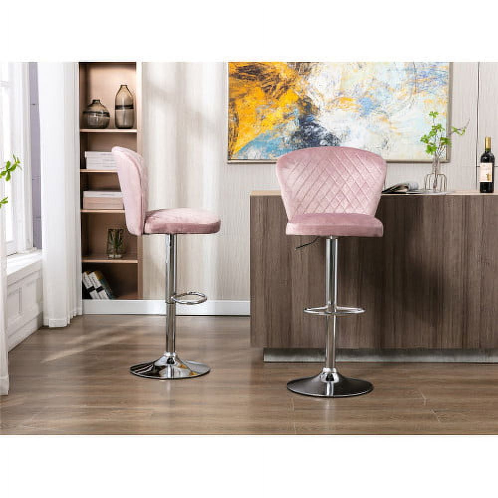 Bar Stools Set of 2 with Back and Swivel Seat Round, Adjustable ...