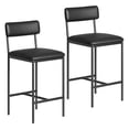 Bar Stools Set of 2 with Backrest and Footrest, Counter Height ...