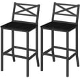 Bar Stools, Set of 2 Bar Chairs with Backrest and Footrest, 26" Tall ...