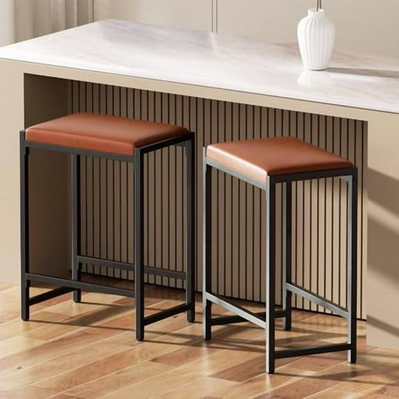 Bar Stools, Set of 2 Bar Chairs, Counter Height Kitchen Counter Stools ...