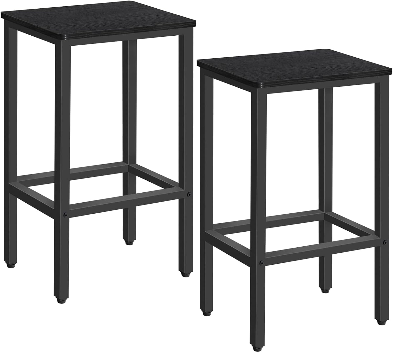 Bar Stools, Set of 2 Bar Chairs with Footrest, 2-Piece Dining Stools ...