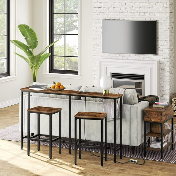 Bar Stools, Set of 2 Bar Chairs, Kitchen Breakfast Bar Stools with ...