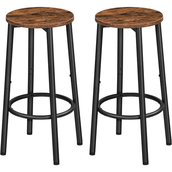 Bar Stools, Set of 2 Bar Chairs, Kitchen Round Height Stools with ...