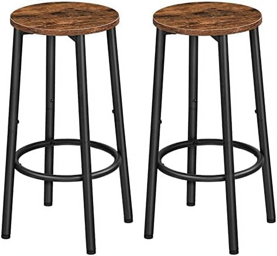 Bar Stools, Set of 2 Bar Chairs, Kitchen Round Height Stools with ...
