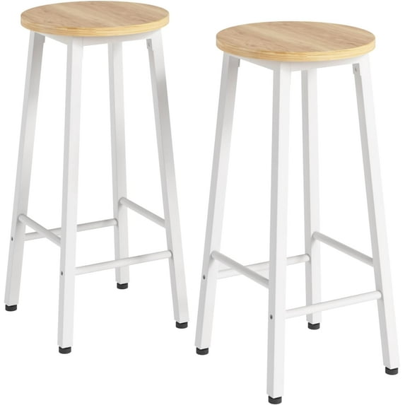 Bar Stools, Set of 2 Bar Chairs, Kitchen Round Height Stools with ...