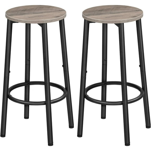 Bar Stools, Set of 2 Bar Chairs, Kitchen Round Height Stools with ...
