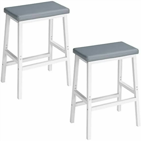 Bar Stools, Set of 2 Bar Chairs, PU Leather Upholstered Breakfast ...