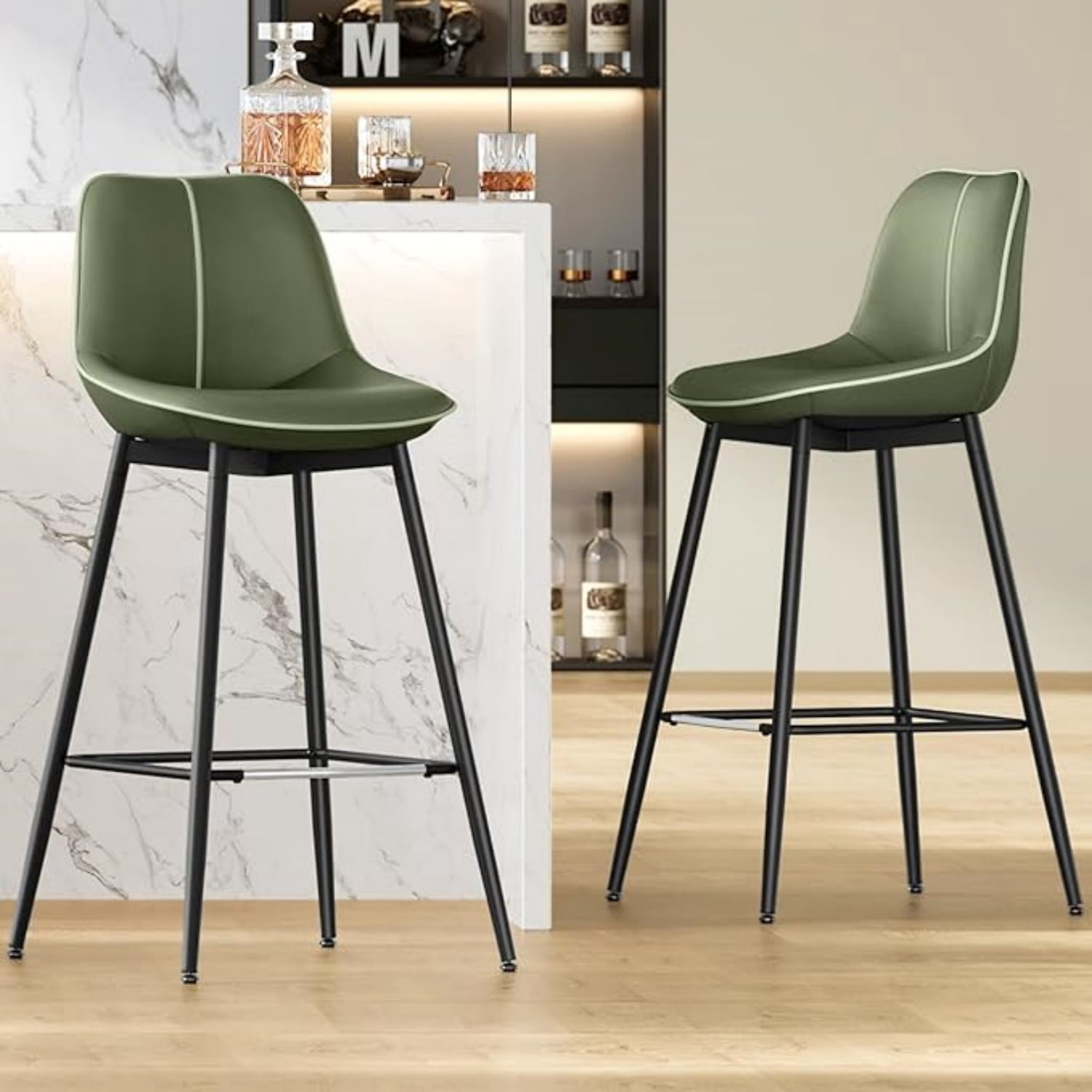 Green Bar Stools With Backs