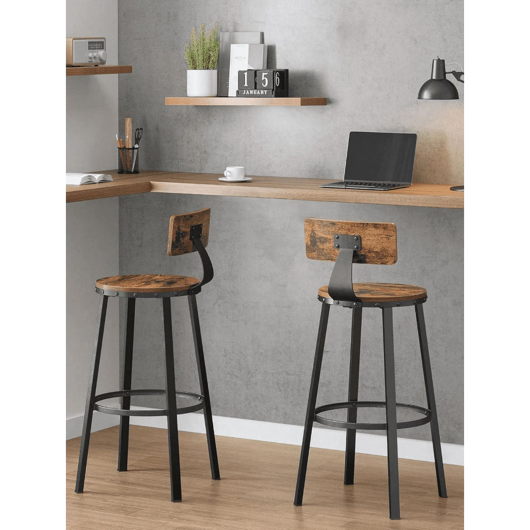 Bar Stools Set Of 2, Bar Height Barstools With Back, 28.7 Inches ...