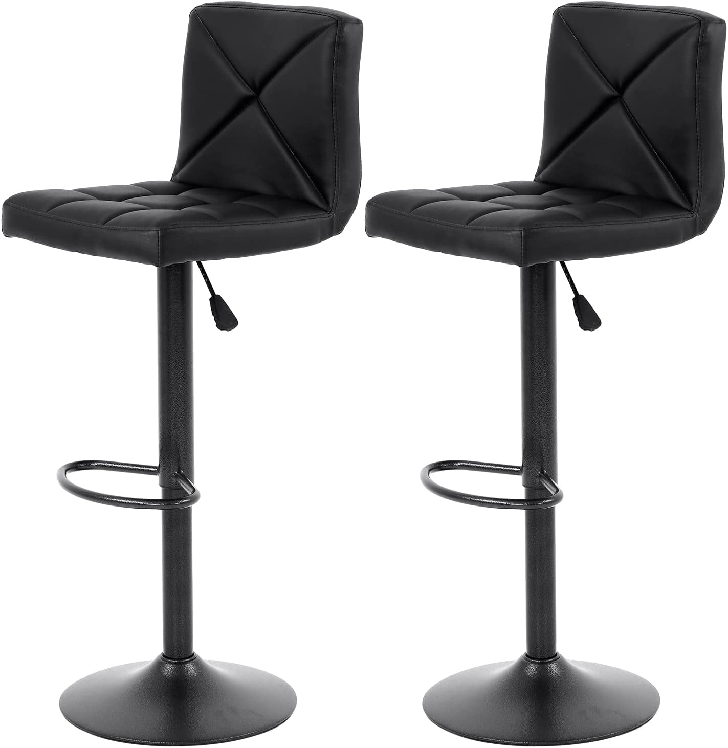 Bar Stools Set of 2 Counter Bar Chairs Modern PU Leather Height ...