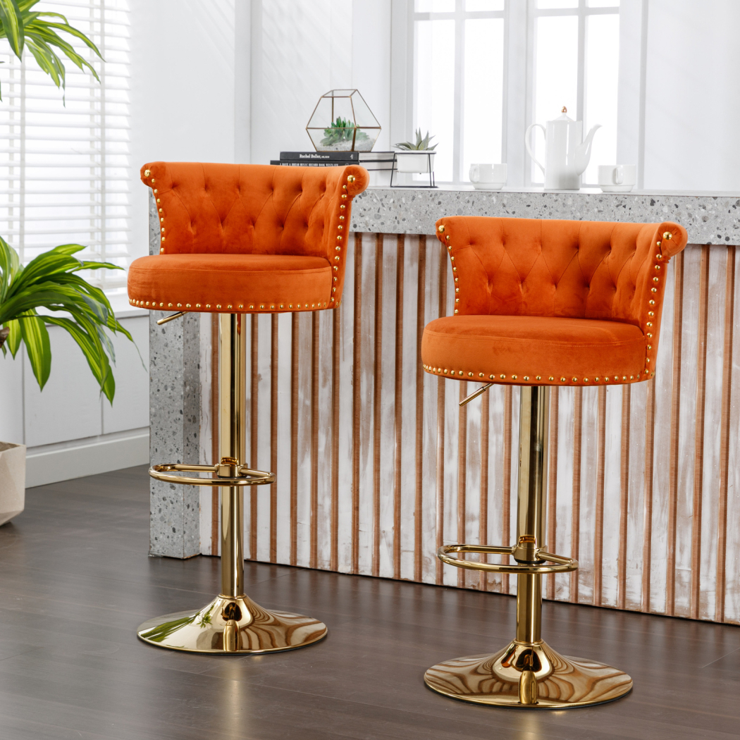 Bar Stools Set of 2, Counter Height Bar Stools with Back and Footrest ...