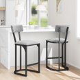 Bar Stools Set of 2, Counter Height Bar Stools, Curved Back with Metal ...