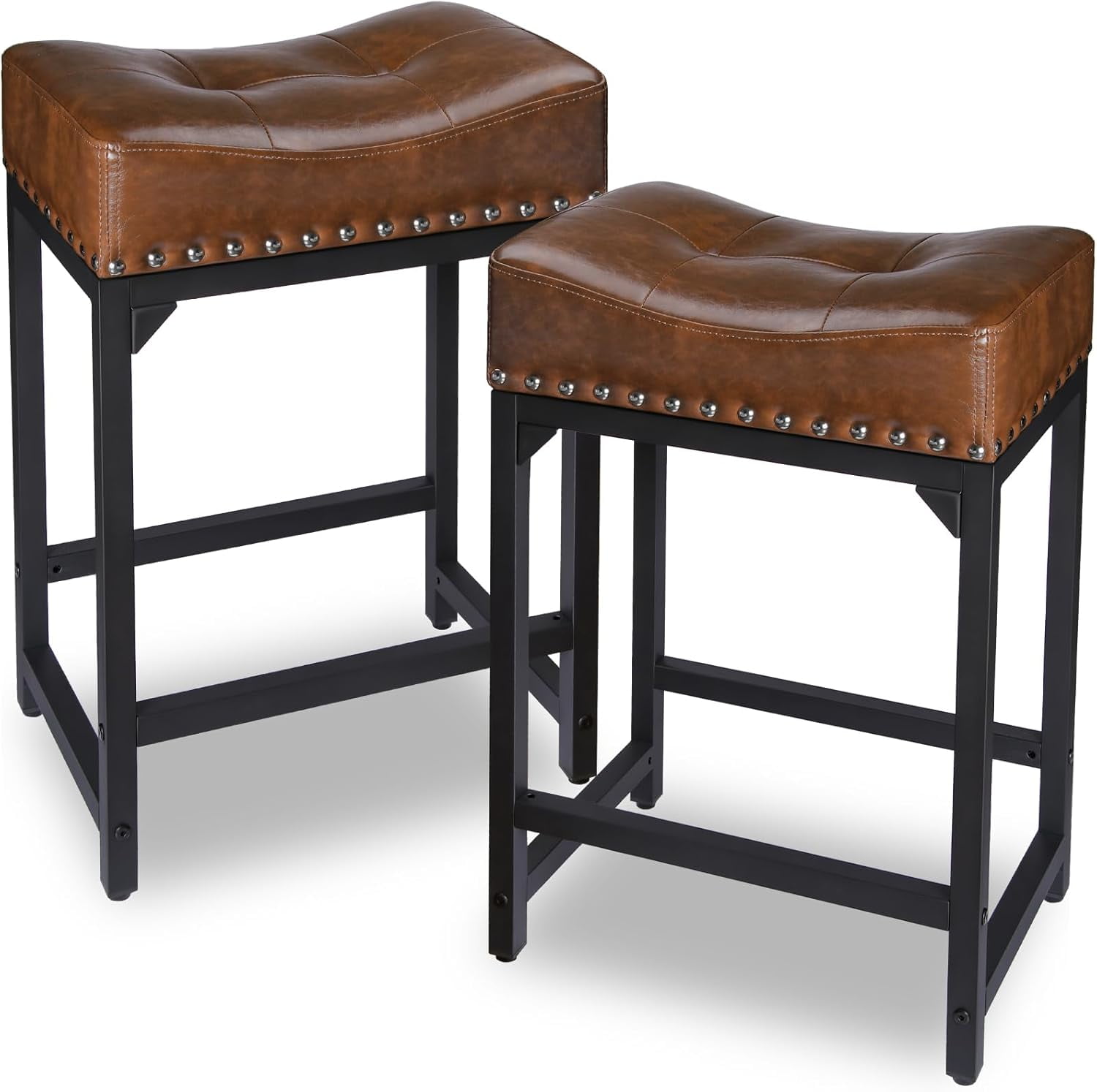 Bar Stools Set of 2, Counter Height Bar Stools for Kitchen Counter, 24 ...