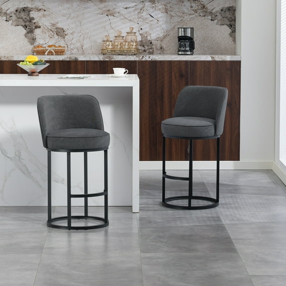 Bar Stools Set of 2, Counter Height Stools, Kitchen Stools 25” Seat ...