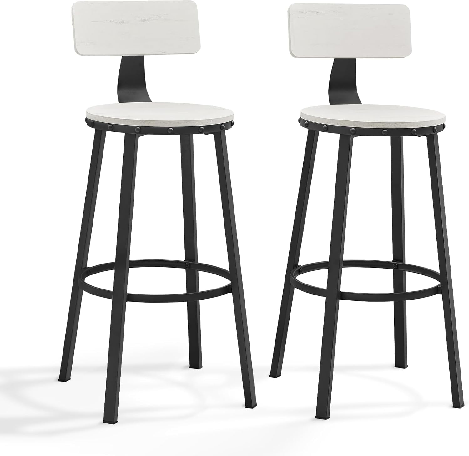 Bar Stools Set of 2, Bar Height Barstools with Back, 28.7 Inches ...