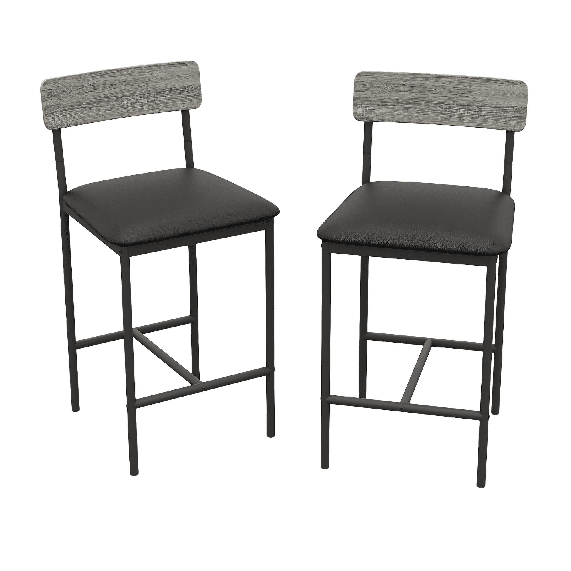 Bar Stools Set of 2,Kitchen Bar Stools with Footrest,25.5 Inches ...
