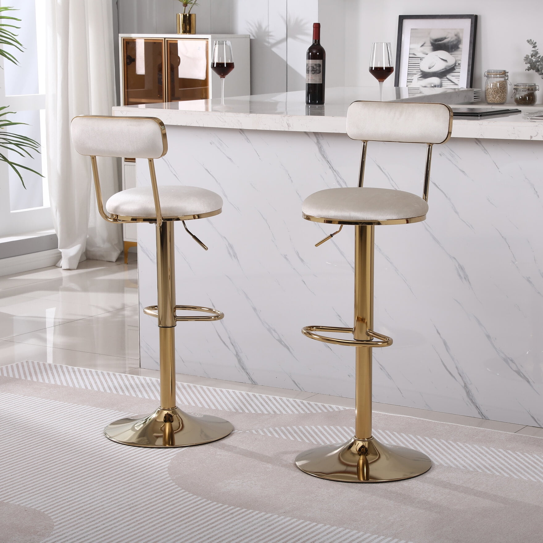 Bar Stools Set of 2 Modern Barstools Bar Chairs Counter Height ...