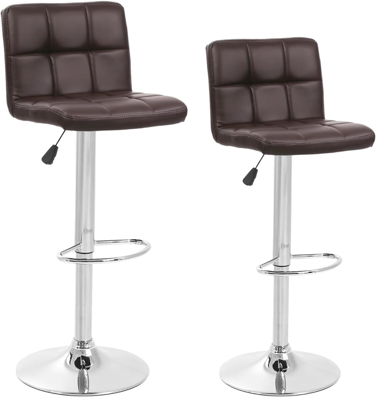 Bar Stools Set of 2, Modern Counter Height Bar Stools Faux PU Leather ...