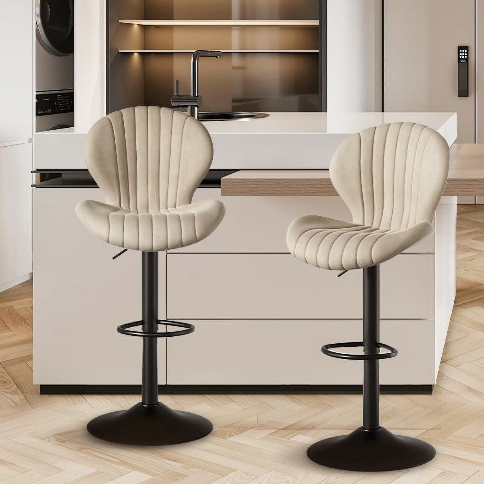 Bar Stools Set of 2 Modern Swivel Bar Chairs, Barstools Counter Height ...