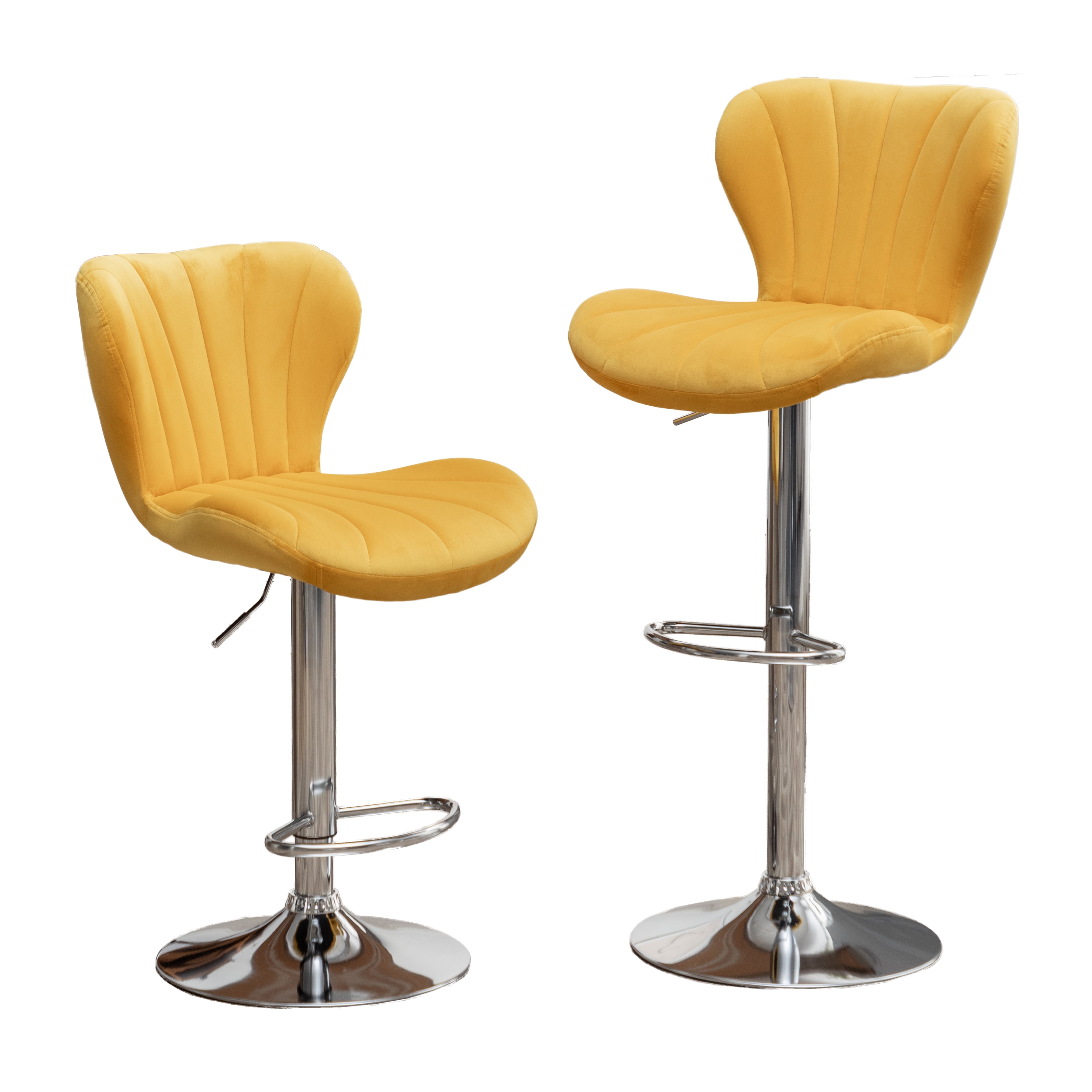 Bar Stools Set of 2, Modern Swivel Bar Chairs, Adjustable Faux Leather ...