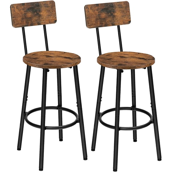 Bar Stools,Set of 2 Round Chairs with Back,25.2" for Kitchen Island ...