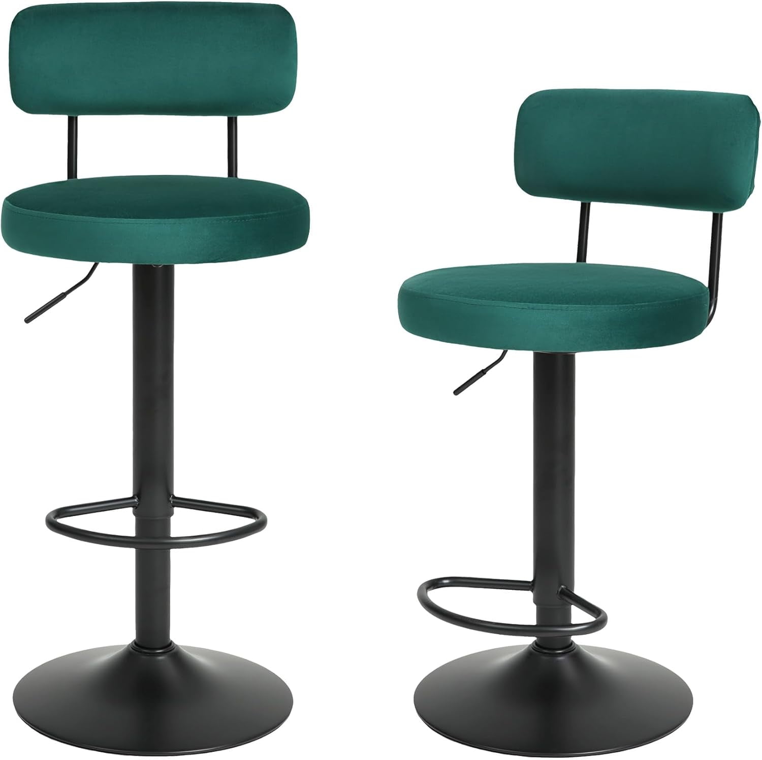 Bar Stools Set of 2, Swivel Bar Chairs, Adjustable Counter Height ...