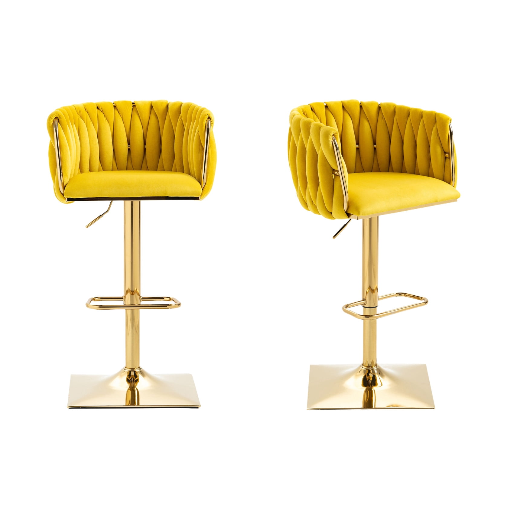 Bar Stools Set of 2, Swivel Barstools Counter Height Stools with Low ...