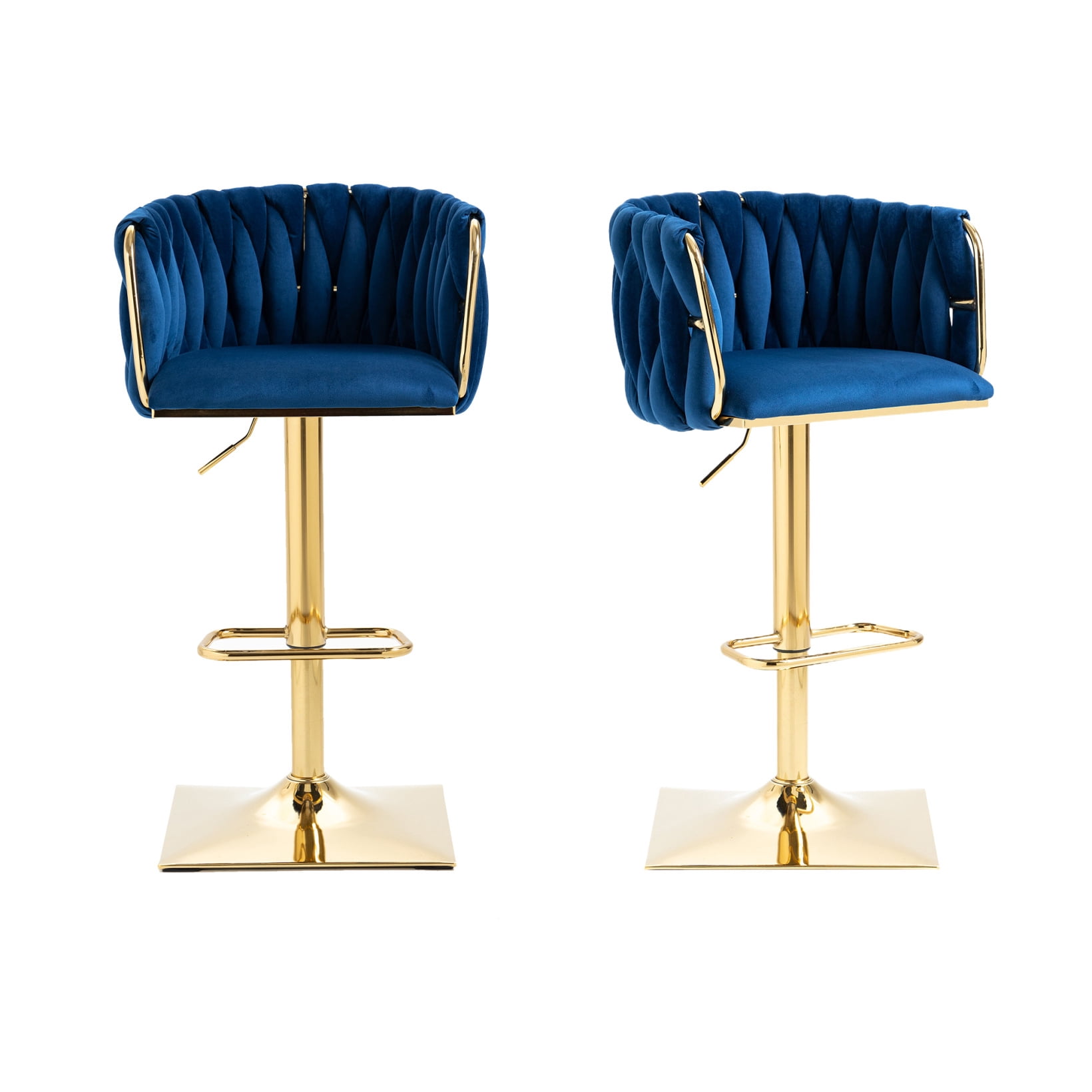 Bar Stools Set of 2, Swivel Barstools Counter Height Stools with Low ...