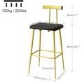Bar Stools Set of 2, Tall Bar Stools with Backrest and Footrest ...